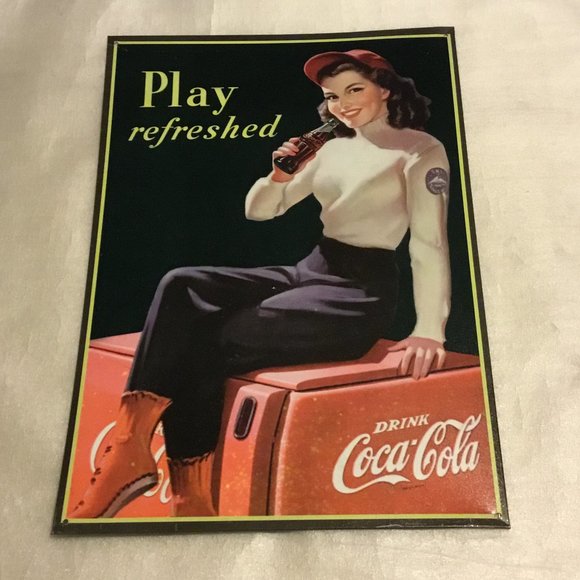 Coca Cola | Accents | Coca Cola Play Refreshed Metal Advertising Sign ...